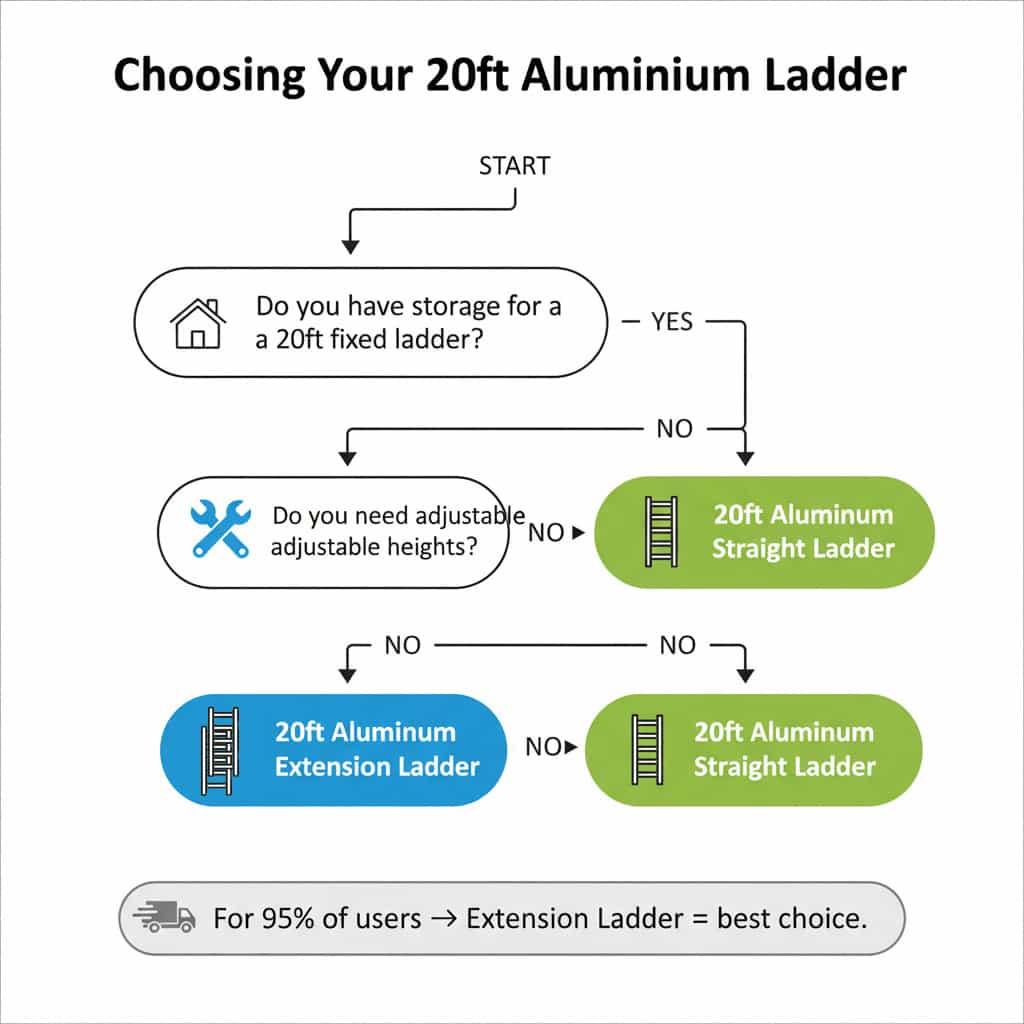20ft Aluminium Ladder Straight vs. Extension Ladders